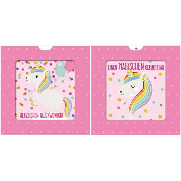 SUSY CARD 3D-Geburtstagskarte Sliding card "Einhorn"