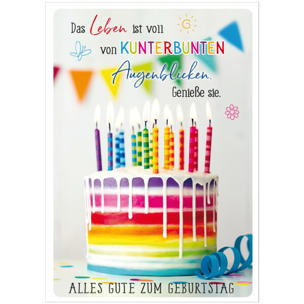 SUSY CARD Geburtstagskarte "farbige Torte", DIN A5 | Kopierpapier.at