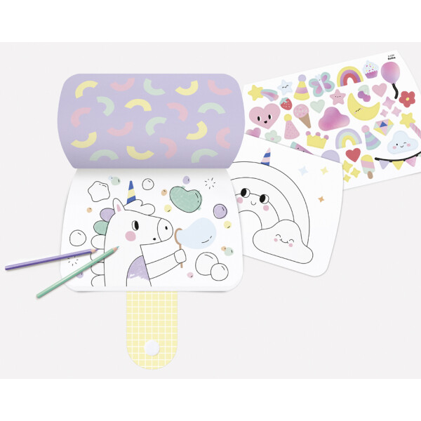 folia Sticker-Malbuch RAINBOW DREAMS, 15 Blatt + Sticker | Kopierpapier.at