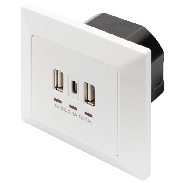 DIGITUS Steckdose mit USB-A & USB-C Ports, Unterputz-Montage ...