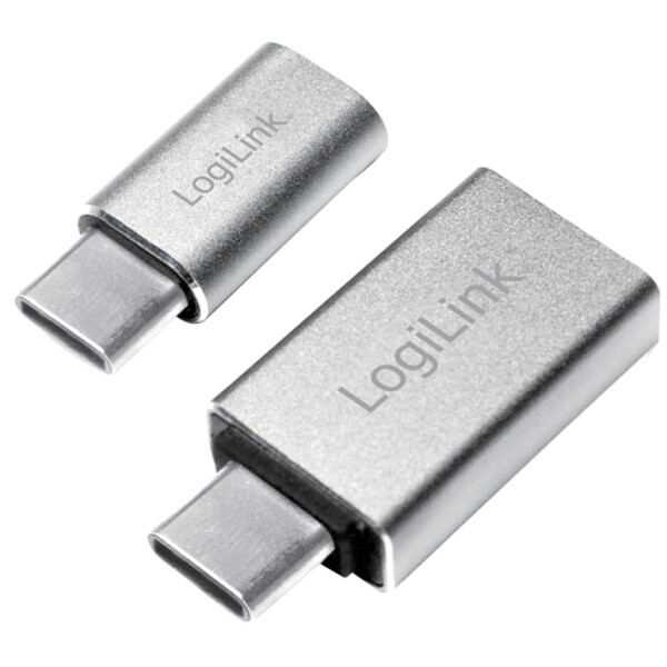 LogiLink USB-C Adapter-Set, 2-teilig, silber | Kopierpapier.at