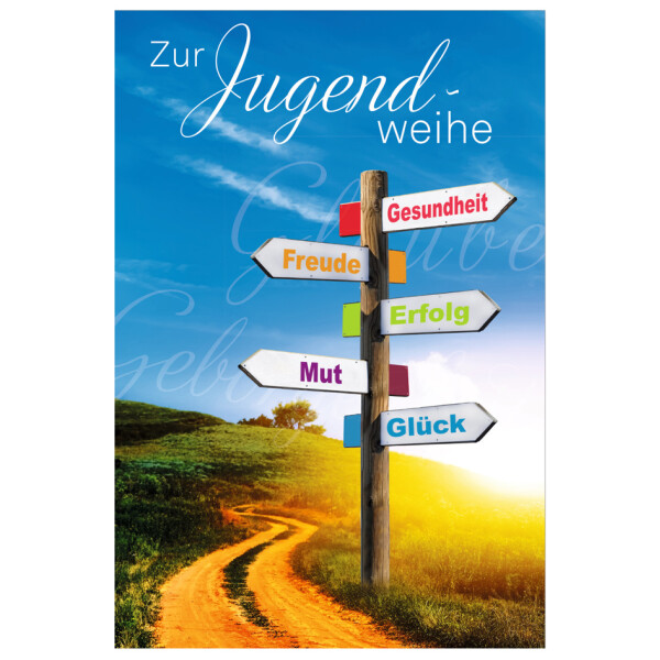 SUSY CARD Jugendweihekarte "5 Wegweiser" | Kopierpapier.at